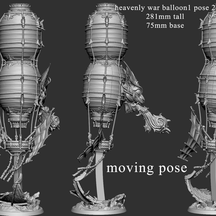3D Printable Heavenly War Balloon (Moving pose) by Mini Monster Mayhem