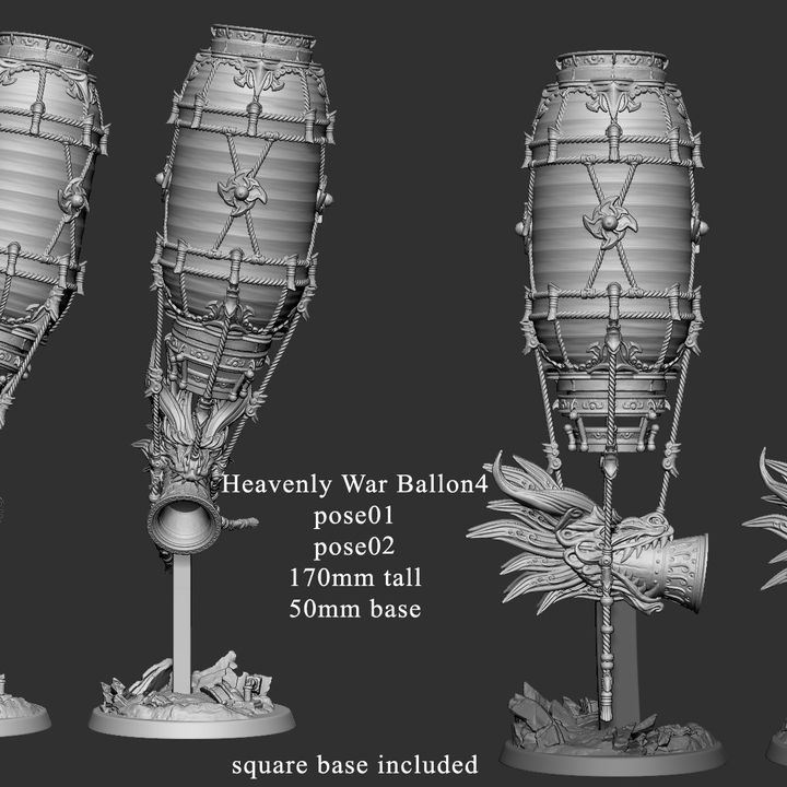 3D Printable Heavenly Cannon Balloon (Moving pose) by Mini Monster Mayhem