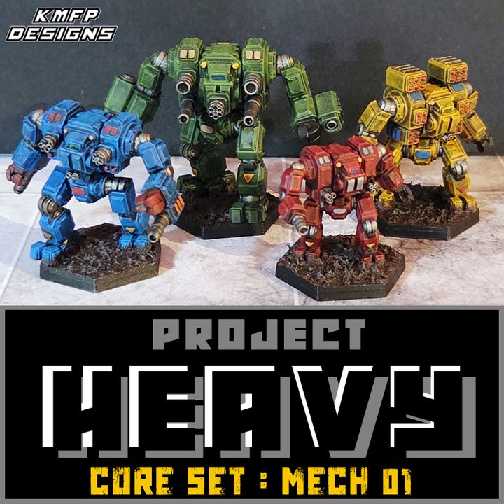 3D Printable Project HEAVY - Core Set : Mech 01 by KMFP Designs