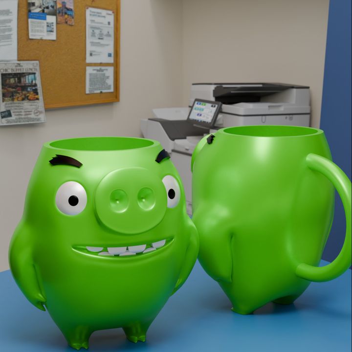 3D Printable Ross Mug from Angry Birds by Studio Tridimen