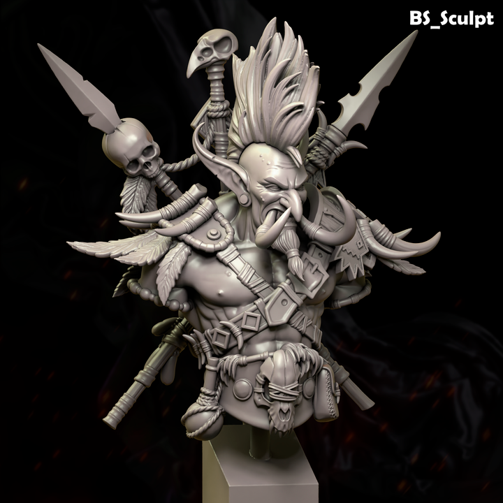 3D Printable Master of the Shadows Bust 60 mm by BS-Sculpt Bulat