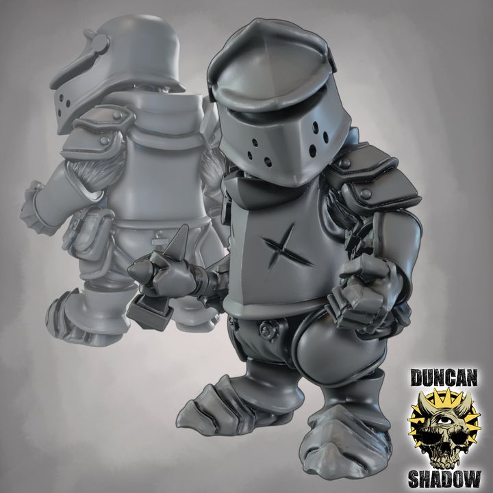 3D Printable Badger folk Knights with Mauls (Pre Supported) by Duncan ...