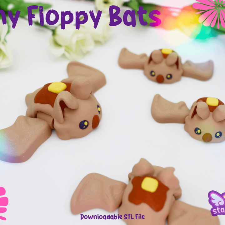 3D Printable Floppy Bat + Pancake Bat Flexi by StarMouse3D
