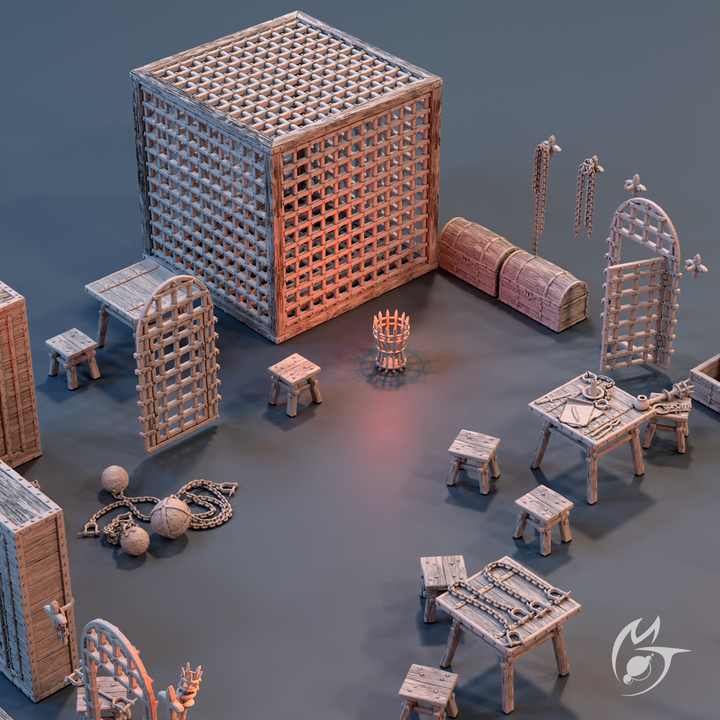 3D Printable Prison Dungeon Objects & Props by Making Tlon