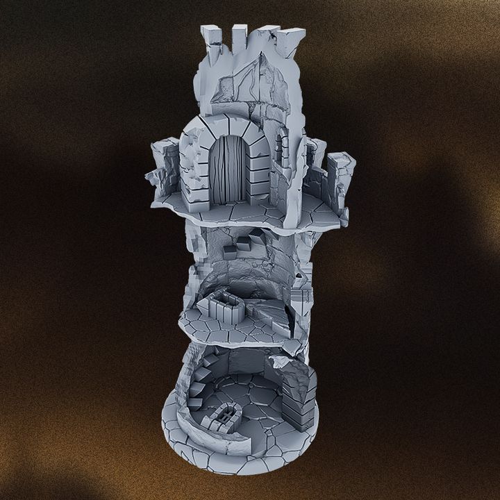 3D Printable Guard Tower Ruins 1 by MakerMan3D