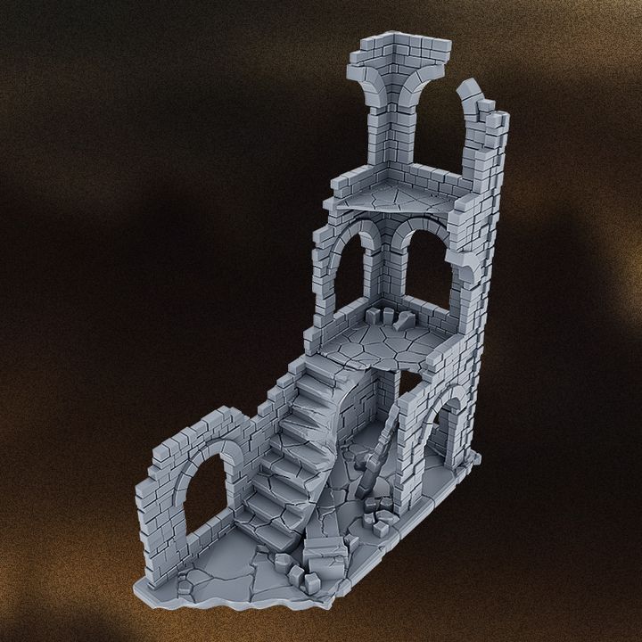 3D Printable Tower Ruins by MakerMan3D