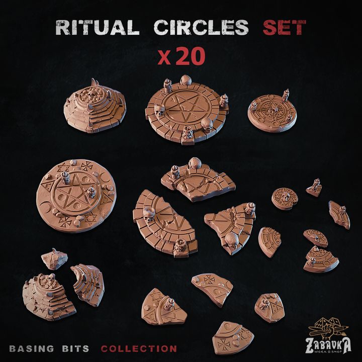 3D Printable Ritual circles - Basing Bits by Zabavka Workshop