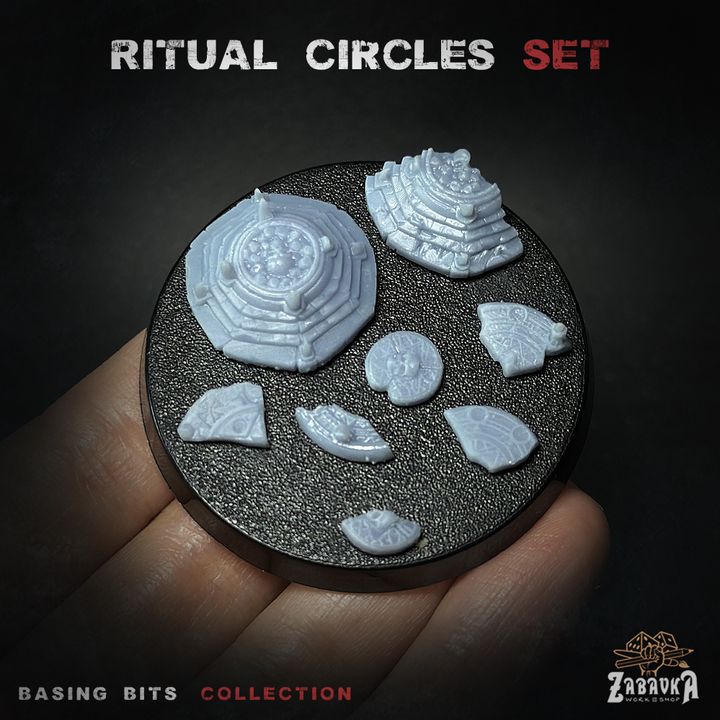 3D Printable Ritual circles - Basing Bits by Zabavka Workshop