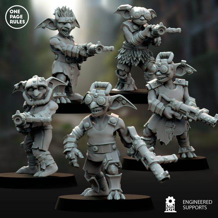 3D Printable Shooter Mob - Goblin Reclaimers by One Page Rules