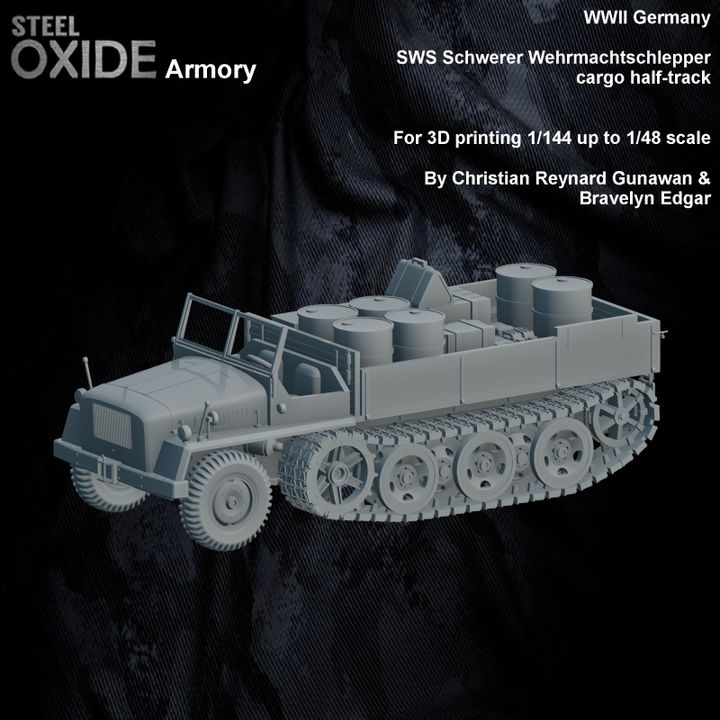 3D Printable WWII Germany SWS Schwerer Wehrmachtschlepper cargo half ...