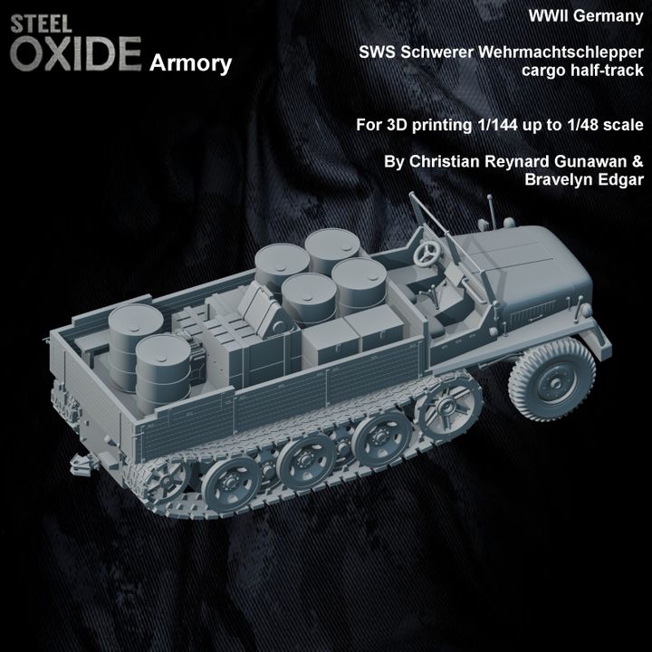 3D Printable WWII Germany SWS Schwerer Wehrmachtschlepper cargo half ...