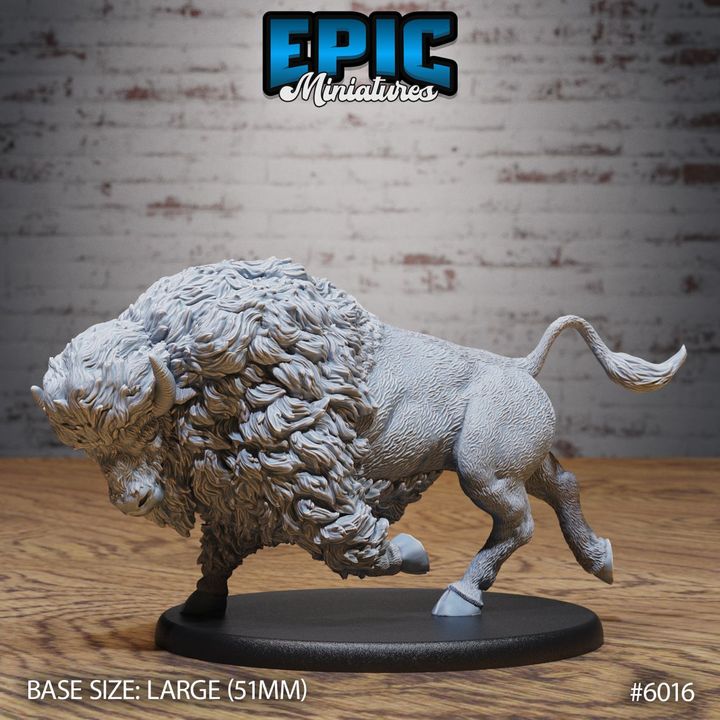 3D Printable Bison Set / Large Hairy Animal / Buffalo Beast / Cattle ...