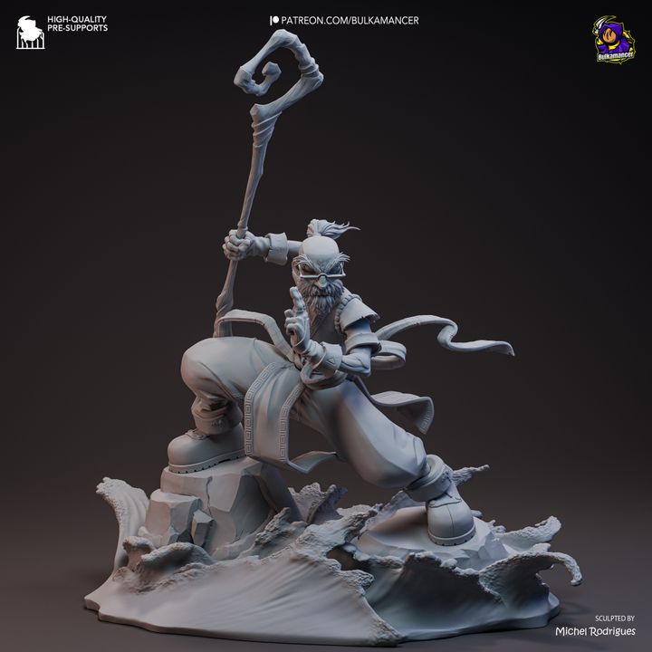 3D Printable Short-Tempered Wizard | 340mm by Bulkamancer Sculpts