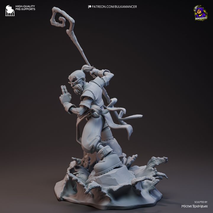 3D Printable Short-Tempered Wizard | 340mm by Bulkamancer Sculpts
