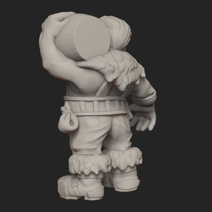 3D Printable Dwarf holding a barrel 32mm scale by Fred