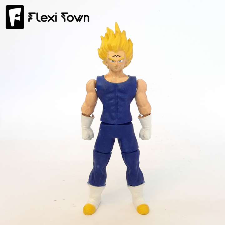 3D Printable Flexi Majin Vegeta, Articulated fidget figure, 3mf ...