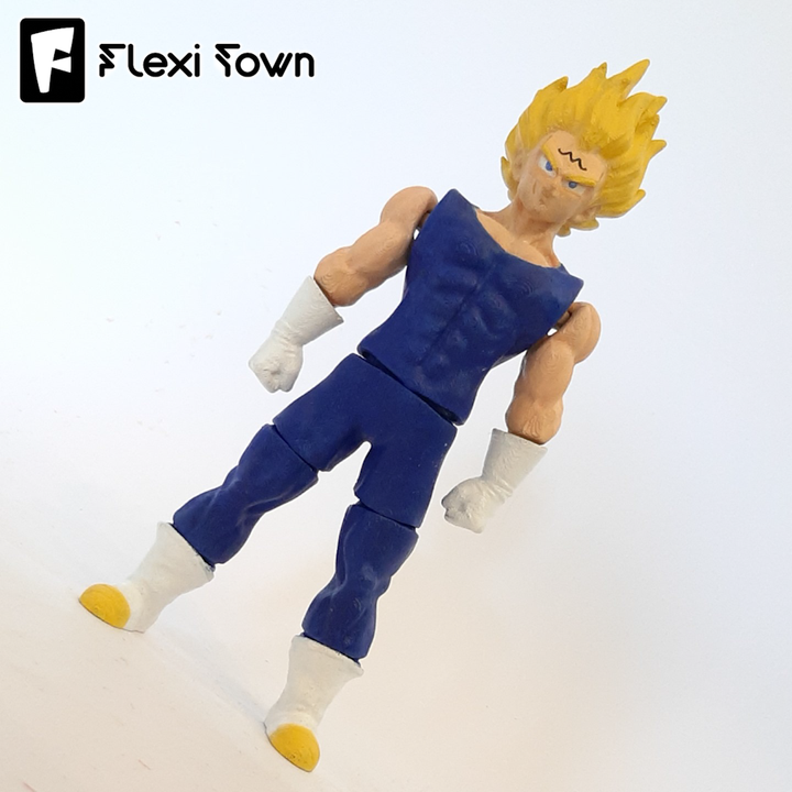 3D Printable Flexi Majin Vegeta, Articulated fidget figure, 3mf ...