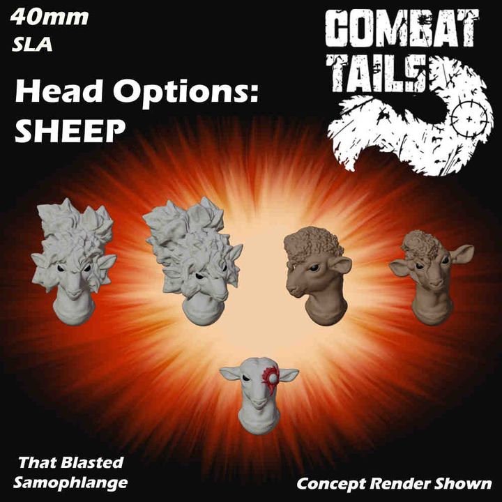 3D Printable Combat Tails - Sheep Heads by That Blasted Samophlange