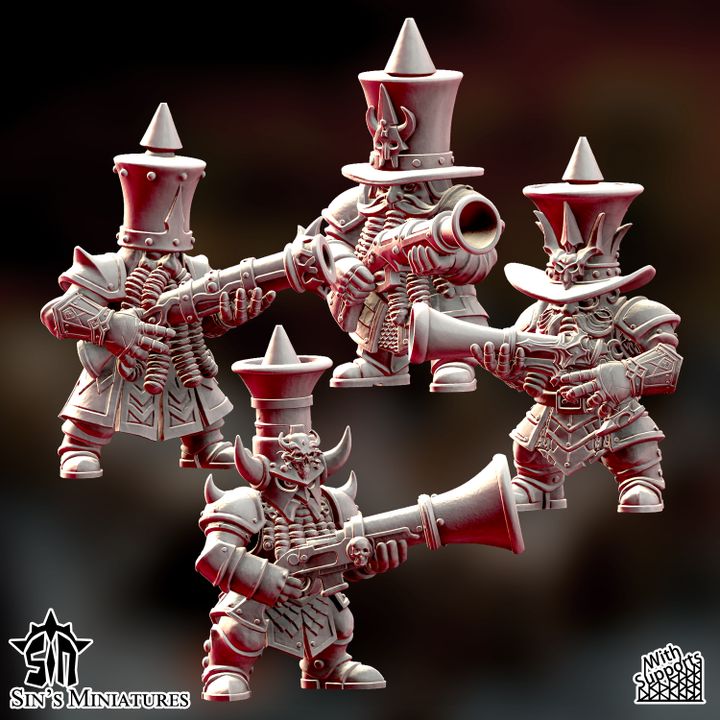 3D Printable Infernal Guards with Blunderbusses by Sin's Miniatures