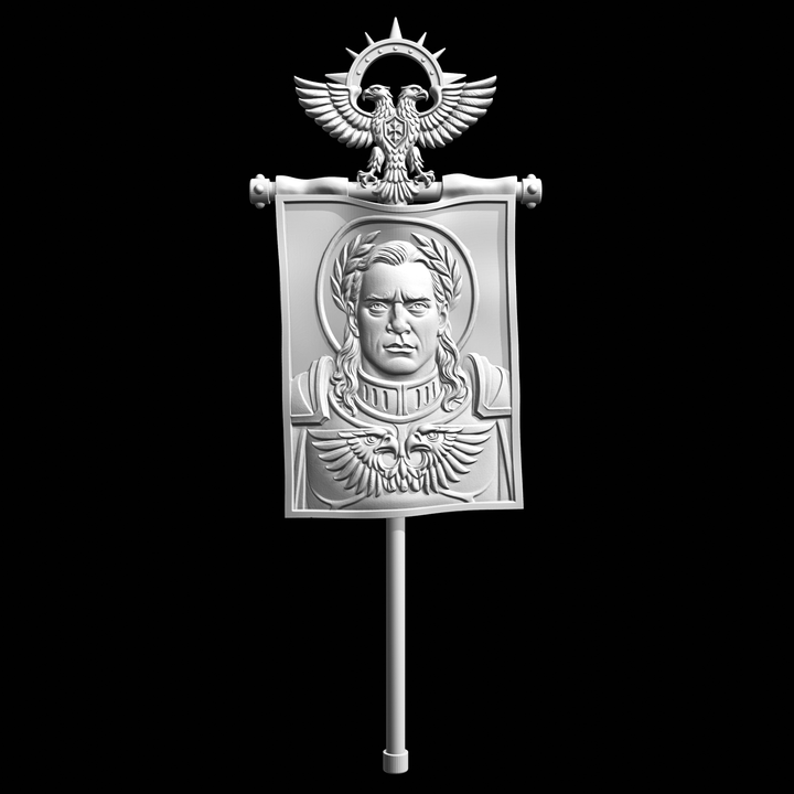 3D Printable Emperor of Mankind Henry Cavill banner by Titanoalfa