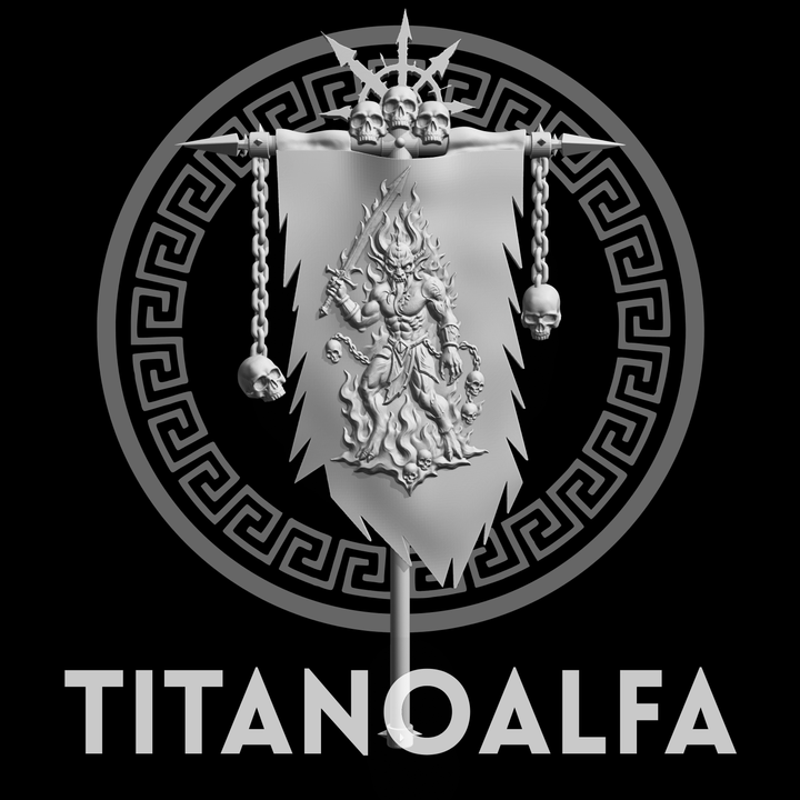 3D Printable Chaos banner 2 by Titanoalfa