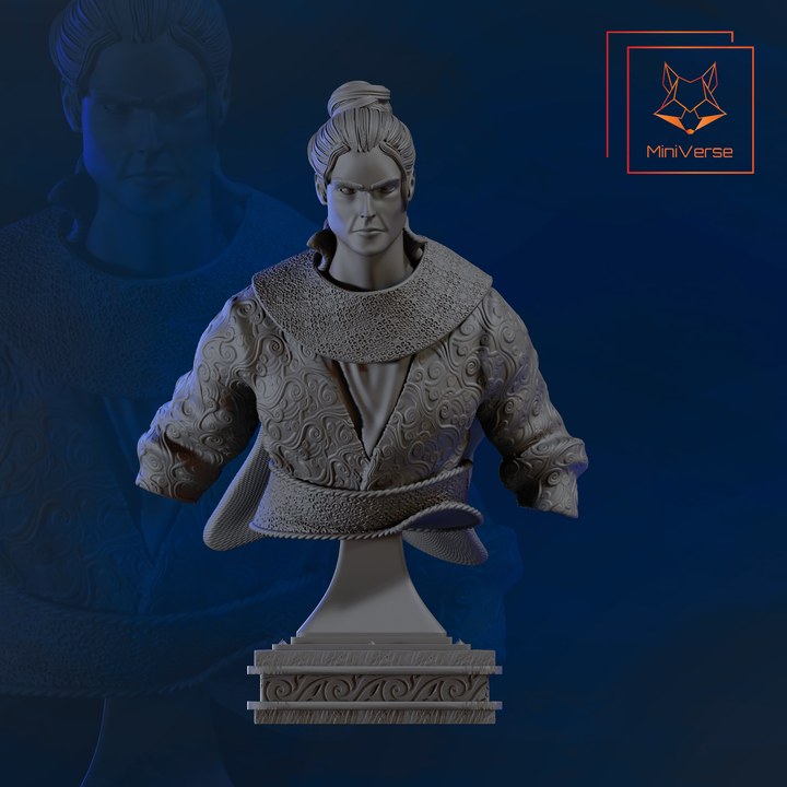 3D Printable Eryndor – Guardian of the Winds BUST + LORE CARD by MiniVerse
