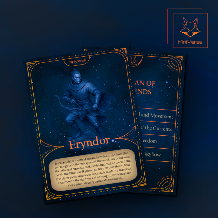 3D Printable Eryndor – Guardian of the Winds BUST + LORE CARD by MiniVerse