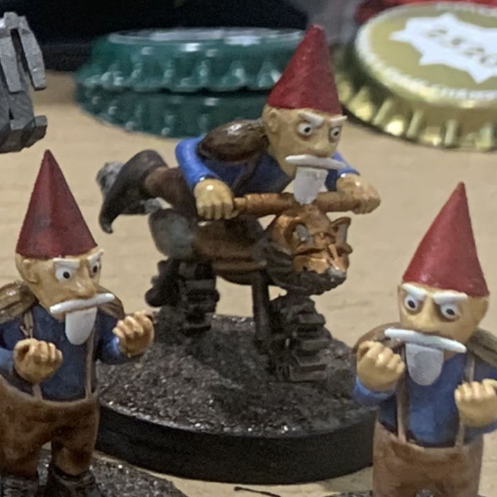 3D Printable Gnome on a Fox-cycle by Big Chicken Miniatures
