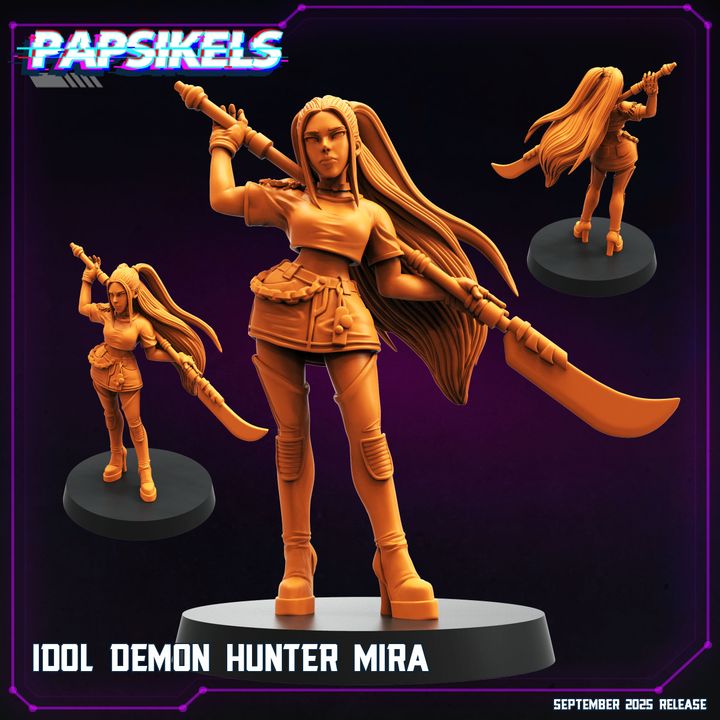 3D Printable IDOL DEMON HUNTER MIRA by PAPSIKELS MINIATURES