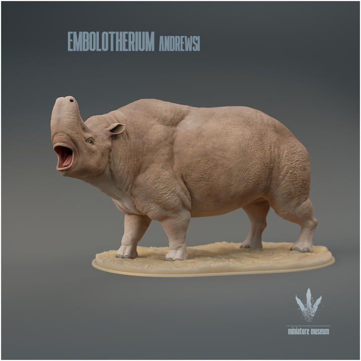 3D Printable Embolotherium andrewsi : Vocalizing by Miniature Museum
