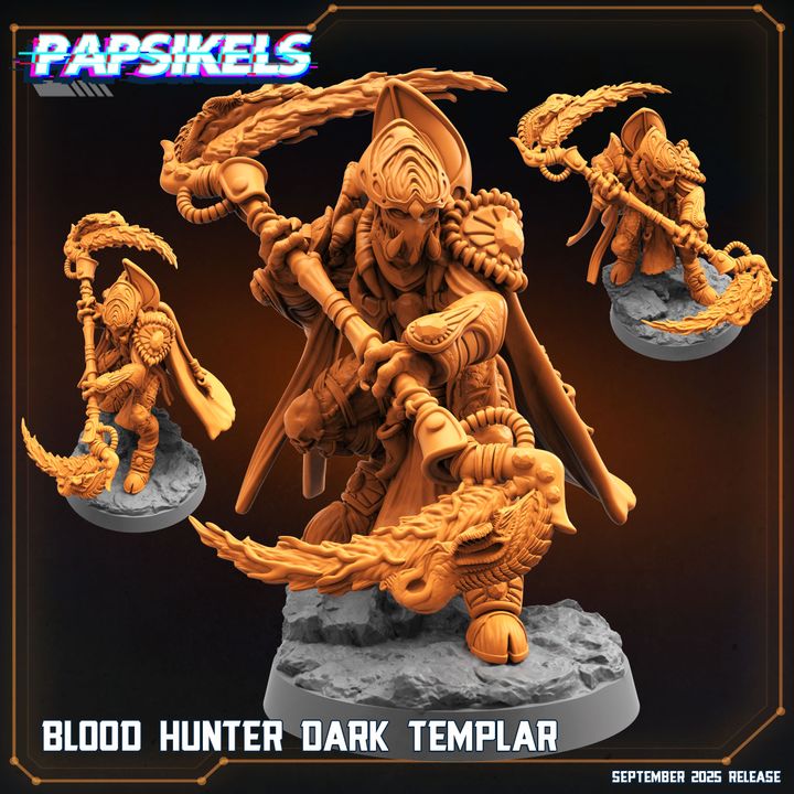 3D Printable BLOOD HUNTER DARK TEMPLAR by PAPSIKELS MINIATURES