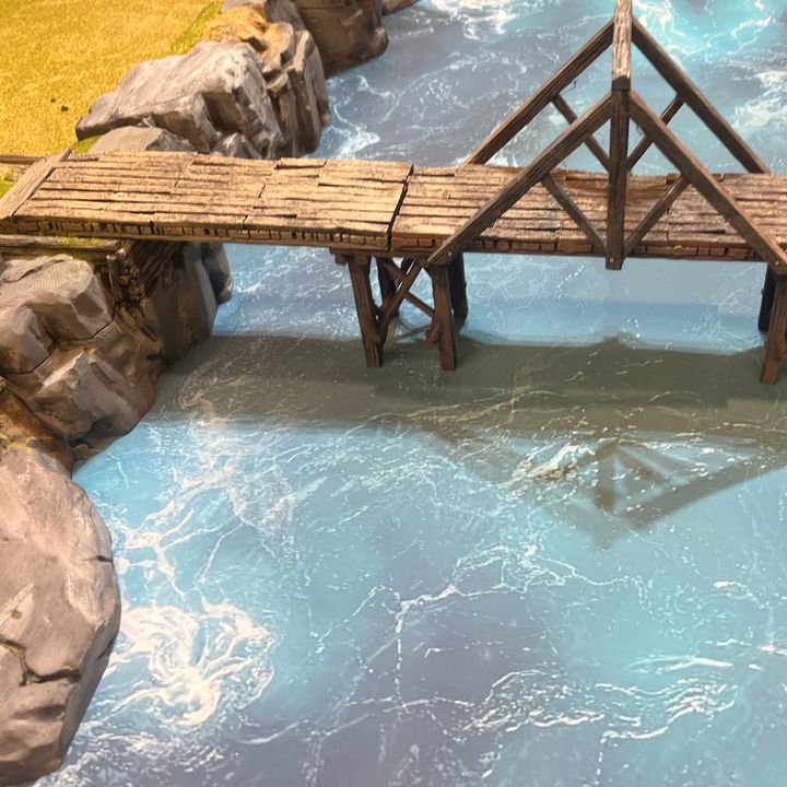 3D Printable Variable Length Wooden Bridge (NOT STAND ALONE) by GameScape3D