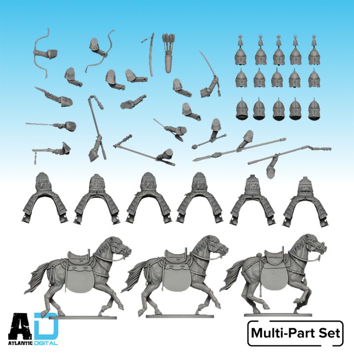 3D Printable Joseon Cavalry in Tegulated Plate Brigandine by Wargames ...