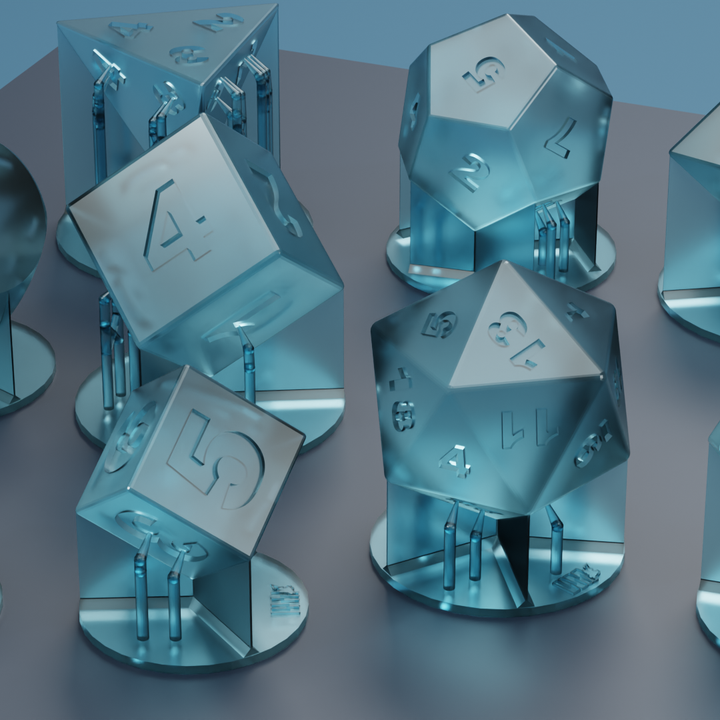 3D Printable Polyhedral dice set D4, D6, D8, D10, D12, D20 - Pre ...