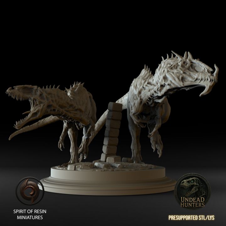 3D Printable Undead Hunters - Dinosaurs by Spirit of Resin Miniatures