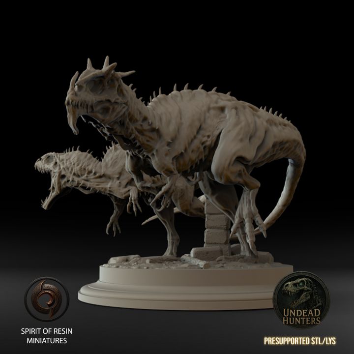 3D Printable Undead Hunters - Dinosaurs by Spirit of Resin Miniatures