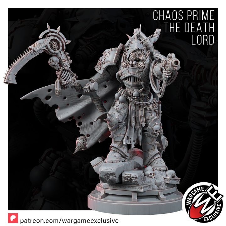 3D Printable CHAOS PRIME THE DEATH LORD by Wargame Exclusive