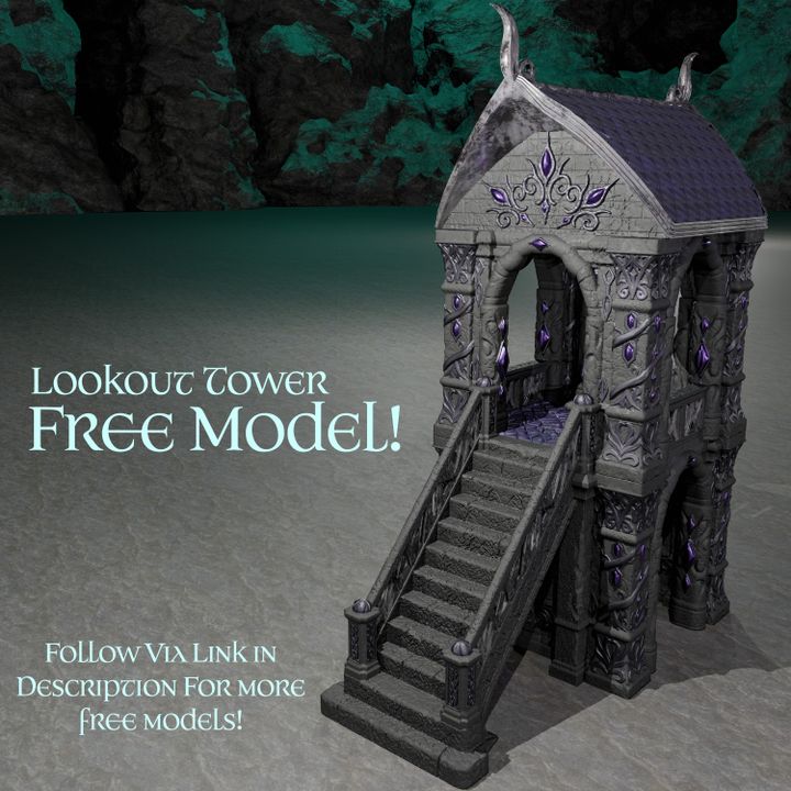 3D Printable Dark Elven Lookout Tower by Krakulu