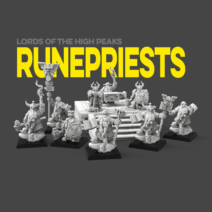 3D Printable Dwarf Runepriests by Matteo Donzelli