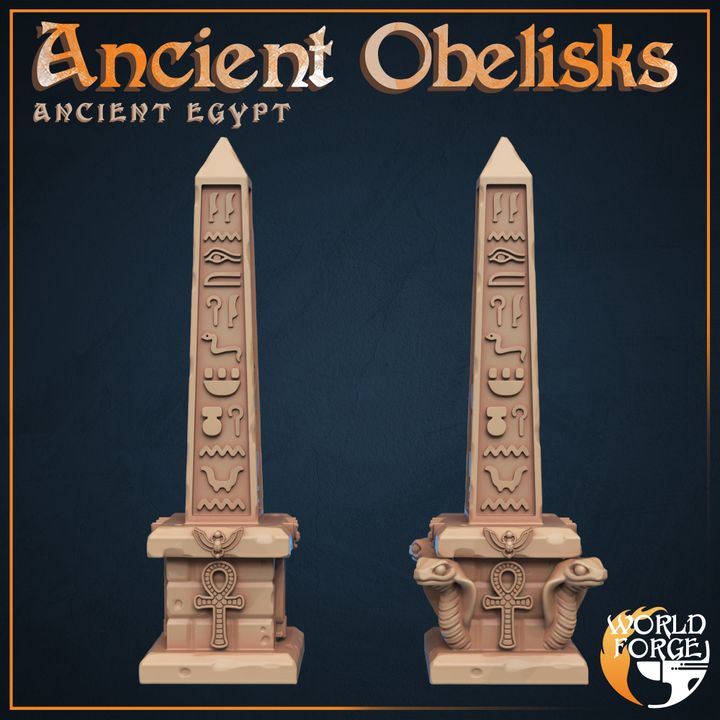 3D Printable Ancient Obelisks - Egypt Collection by Embernell Studio