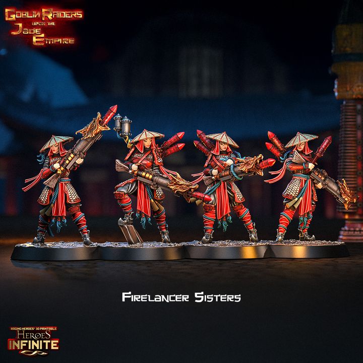 3D Printable Firelancer Sisters by Heroes Infinite