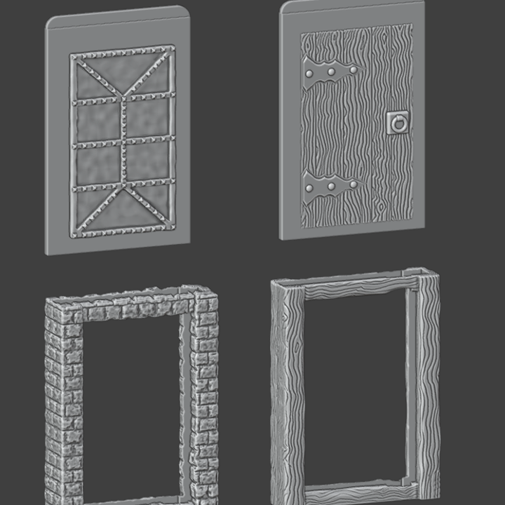 3D Printable Fantasy Drop Doors and Frames STL | 3D Printable Modular ...