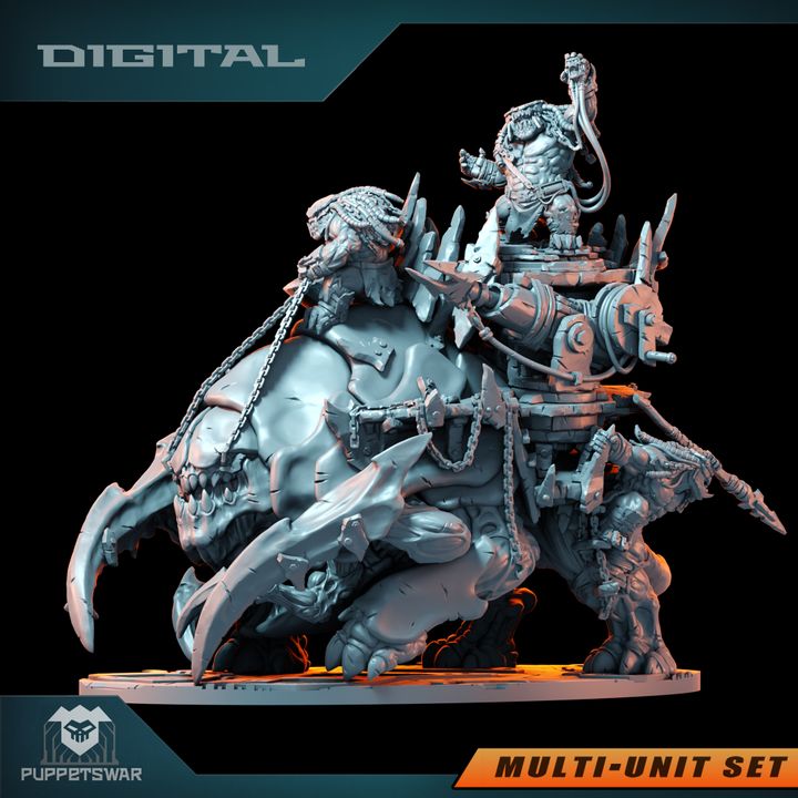 3D Printable Orc Tracker Battle Platform by Puppetswar Miniatures