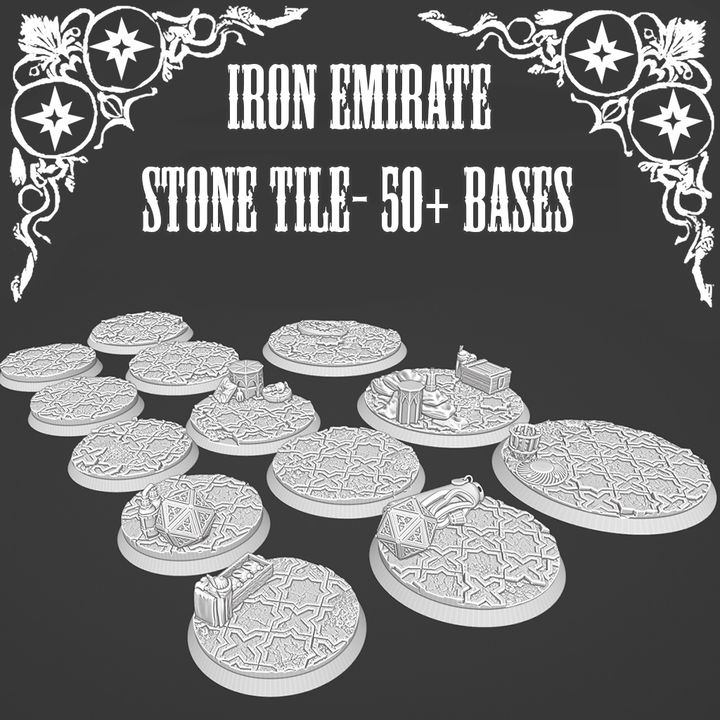 3D Printable Stone Tile Bases - Iron Emirate - Over 50 Bases - Support ...
