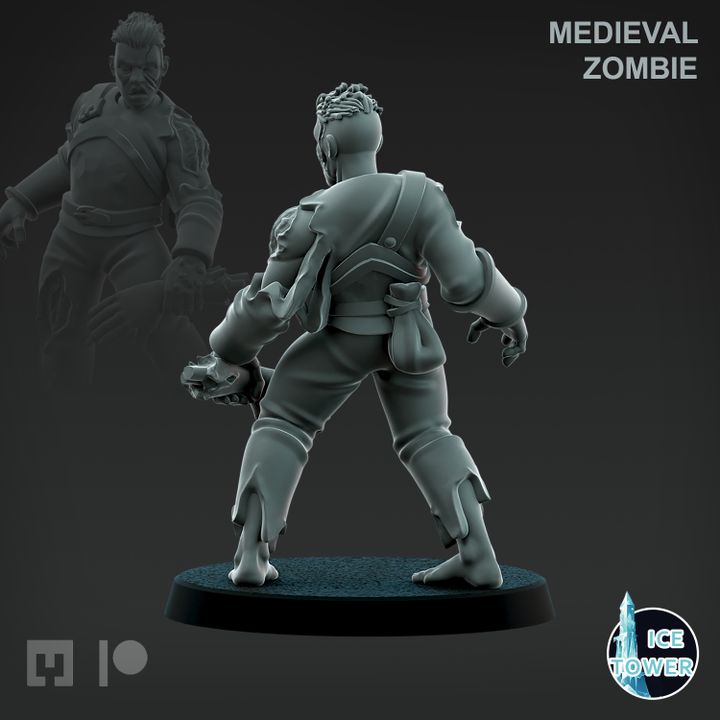 3D Printable Medieval Zombie by Ice Tower