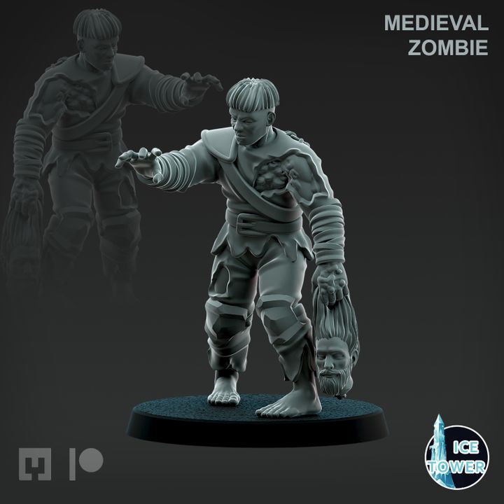 3D Printable Medieval Zombie by Ice Tower
