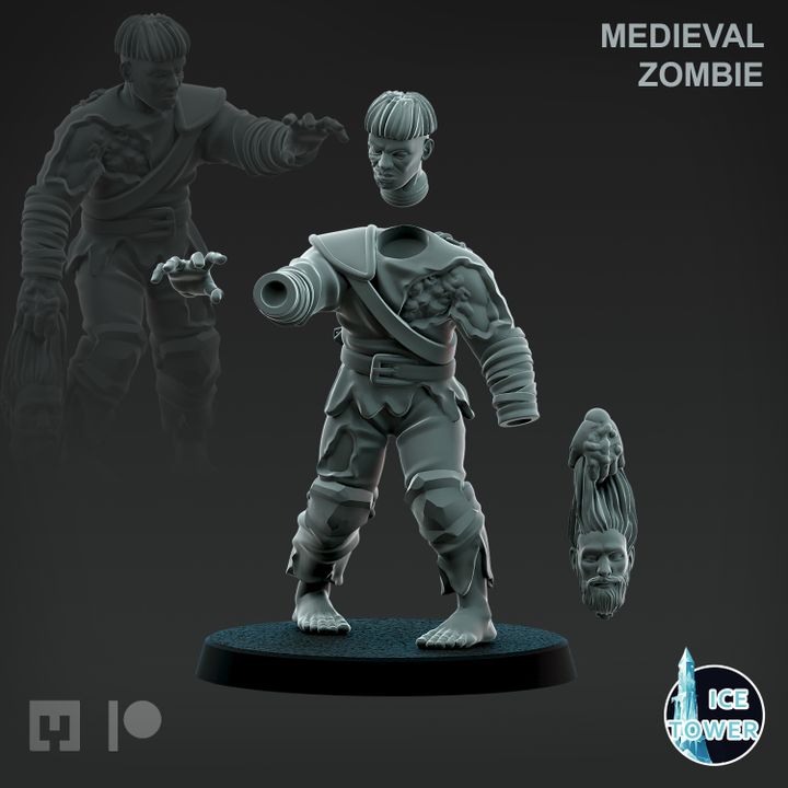 3D Printable Medieval Zombie 3 by Ice Tower