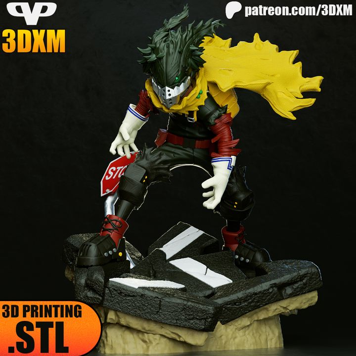 3D Printable My Hero Academia Dark Deku STL for 3D Printing ChibiSTL ...