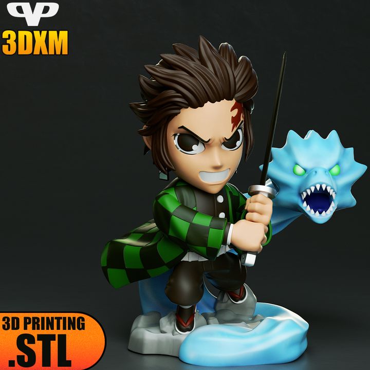 3D Printable Demon Slayer Tanjiro Chibi STL for 3D Printing ChibiSTL ...