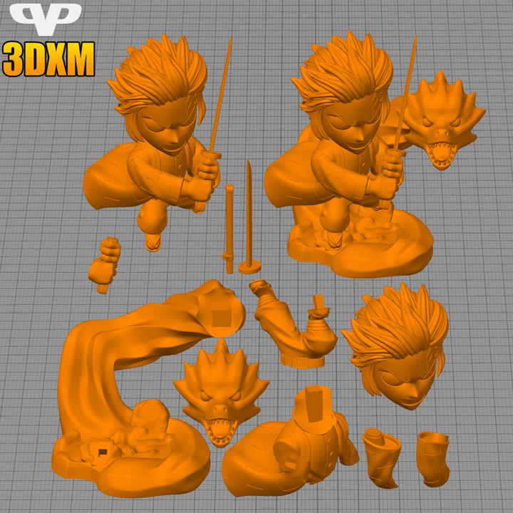 3D Printable Demon Slayer Tanjiro Chibi STL for 3D Printing ChibiSTL ...